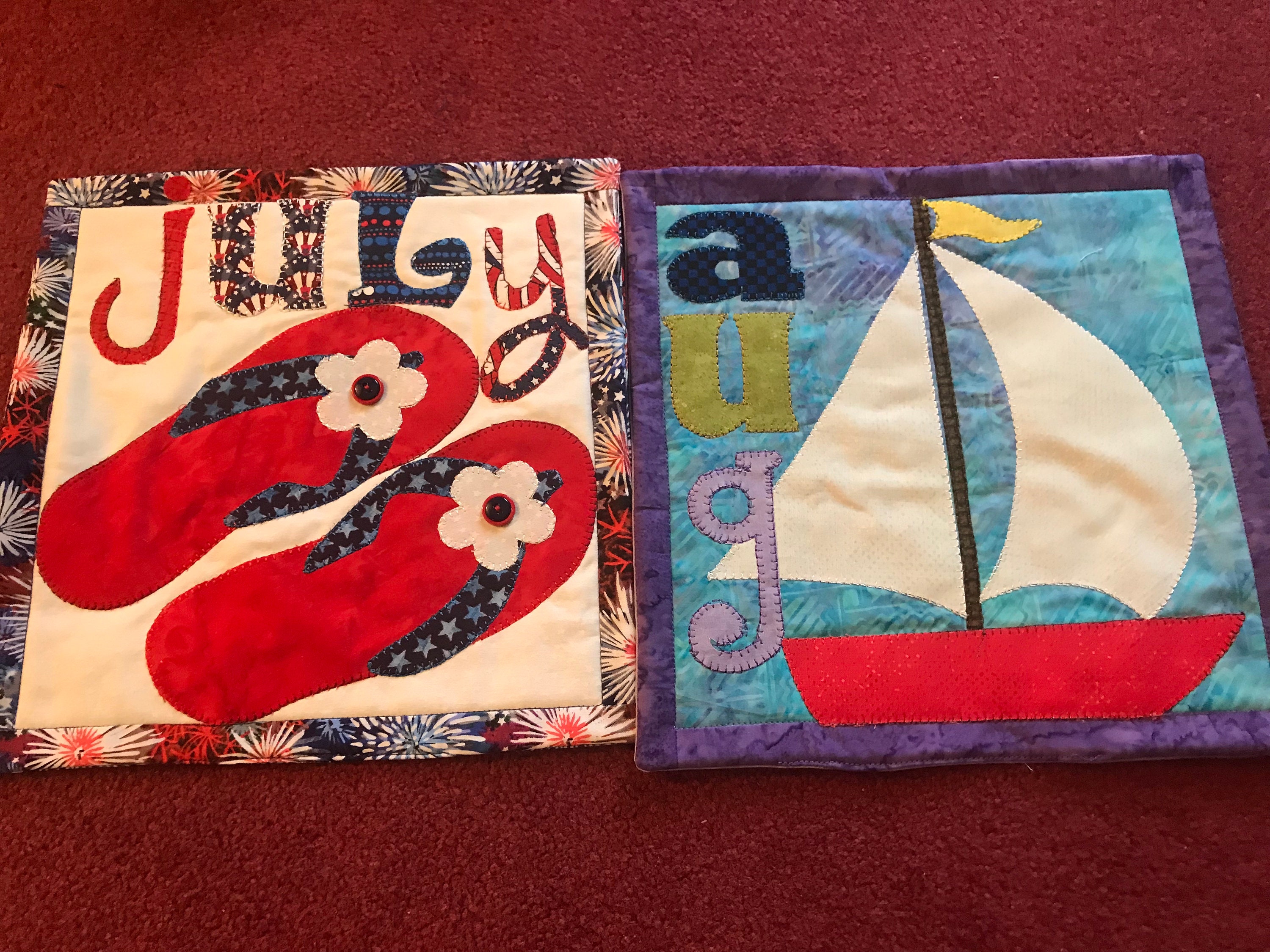 Set of 12 Calendar Quilts Custom Mini Applique' Hanging - Etsy