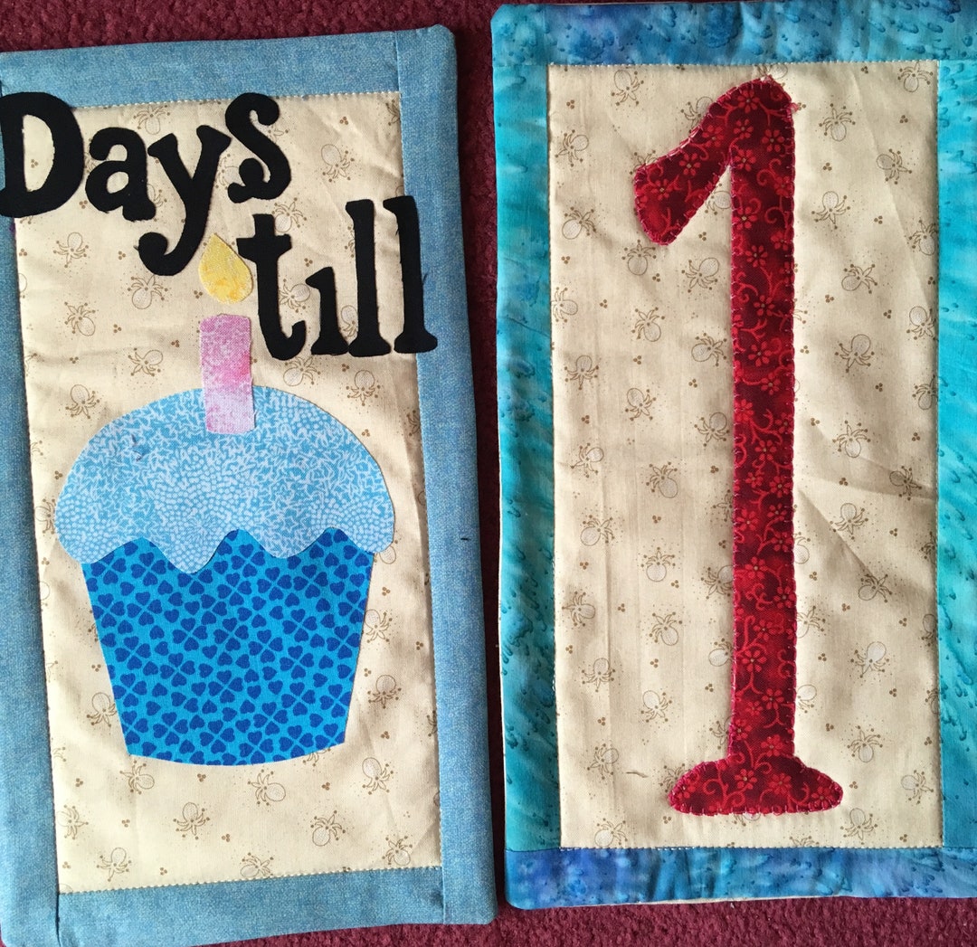 Set of 18 Calendar Quilts, Days Till Birthday Party Quilts for Front ...