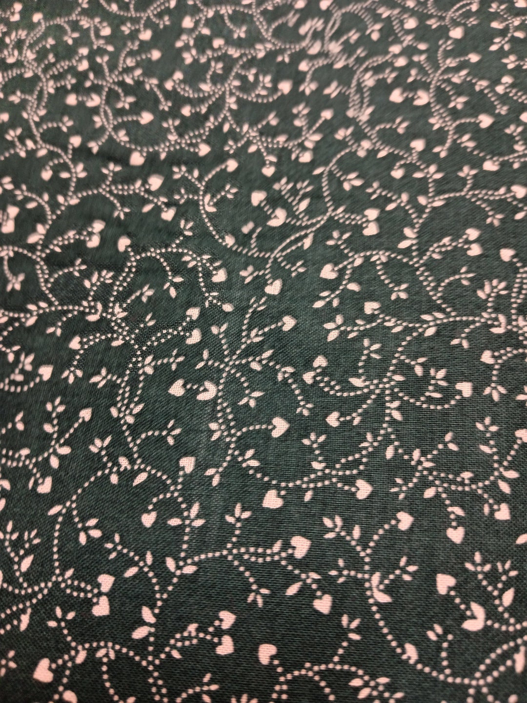 Dark Green Heart Fabric,green Leaf Fabric 100% Quilter's Cotton,dark ...