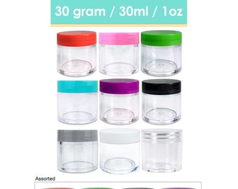 30 Gram/ml 1 Oz Plastic Round Top Container Jars for Cosmetic | Etsy