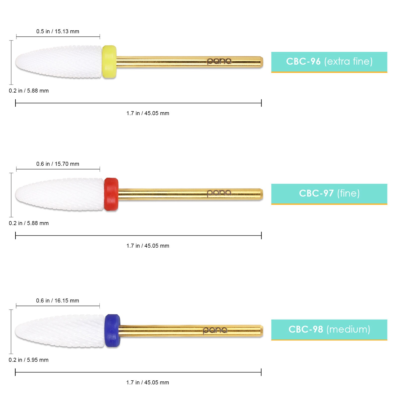 PANA Flame Cone Shaped Ceramic Nail Drill Bit Extra Fine - Etsy