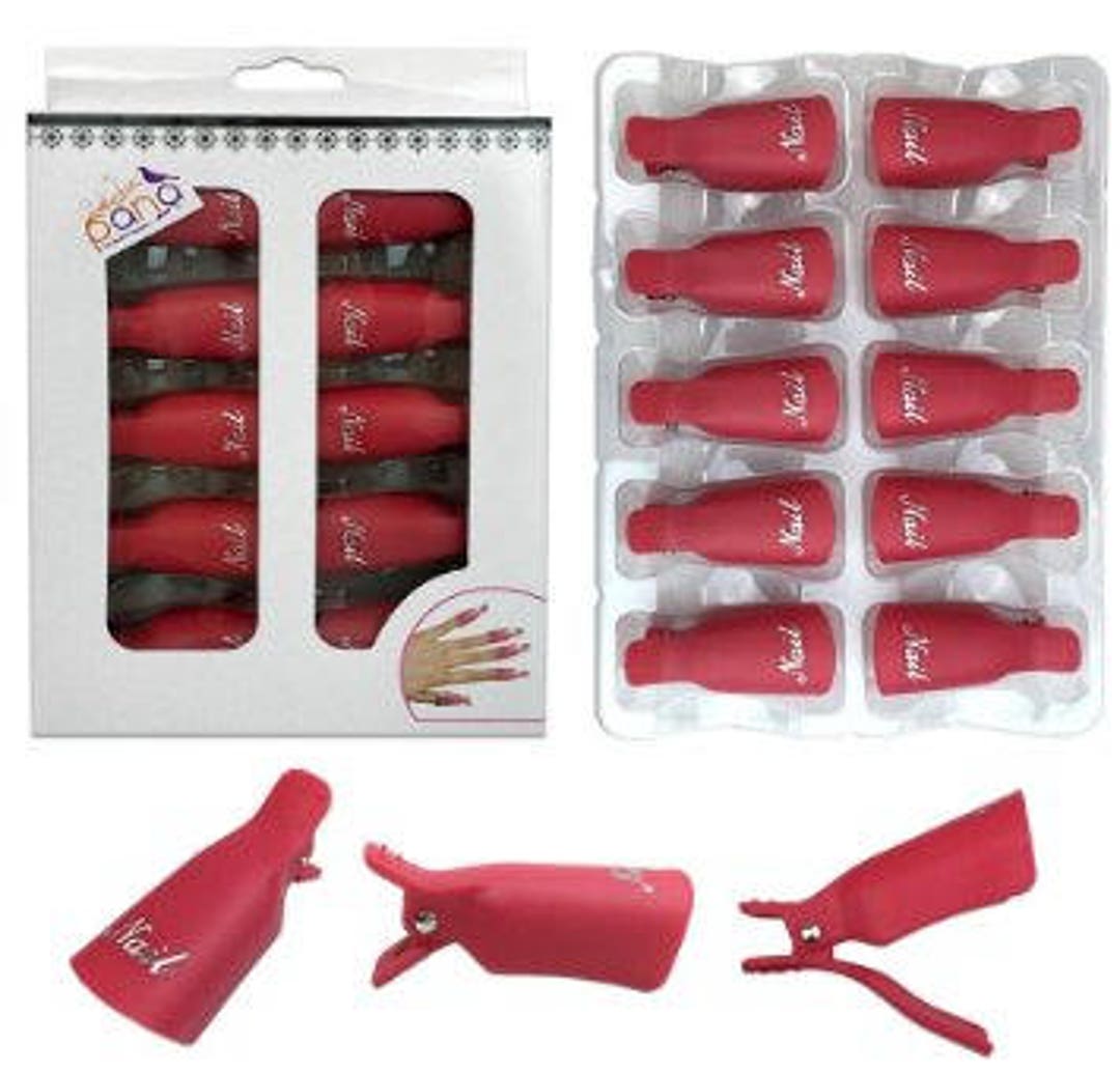Pana Red Reusable Soak off Nail Polish Remover Clips for Nail Soak ...
