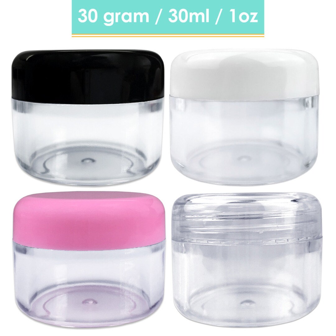 30 Gram/ml 1 Oz Plastic Round Top Container Jars for Cosmetic, Jewelry ...