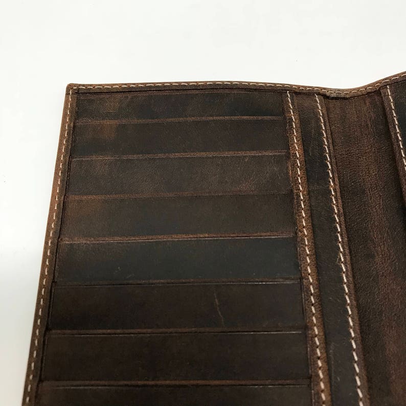 Personalized Leather Wallet Distressed Leather Wallet Travel - Etsy