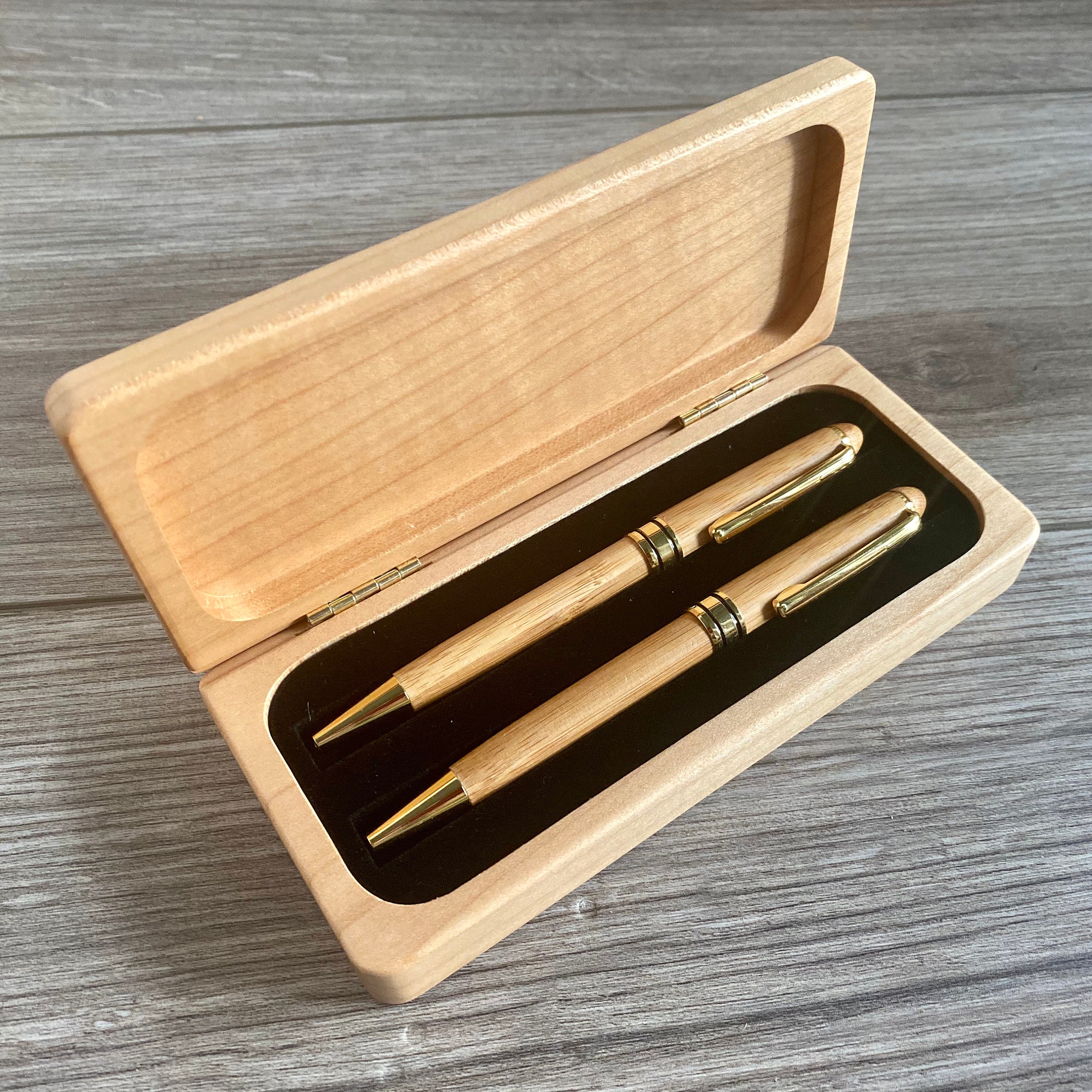 Personalized Pen Set Maple Pen Set Natural Wood Pen Rosewood Pen Set ...