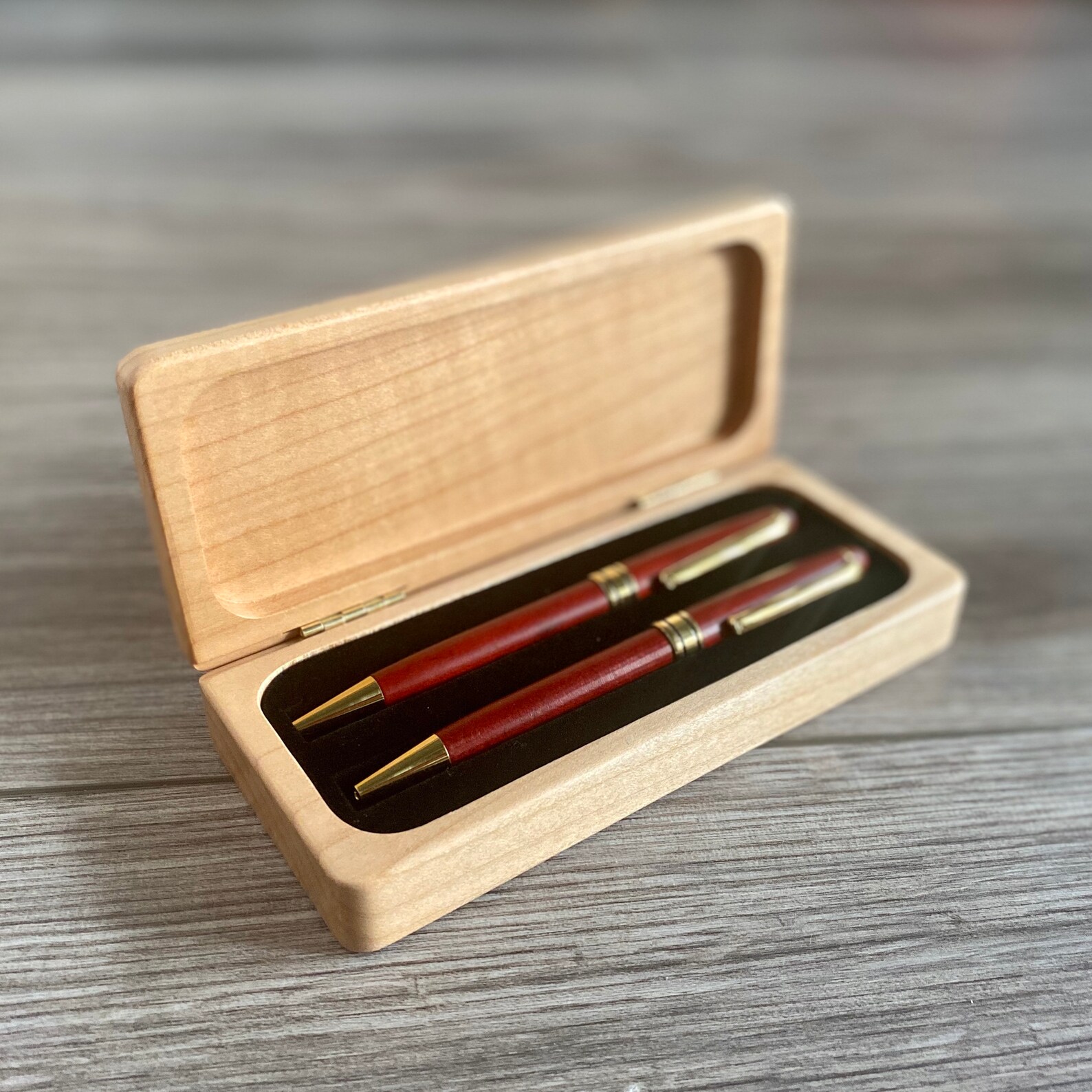 Personalized Pen Set Maple Pen Set Natural Wood Pen Rosewood Pen Set ...