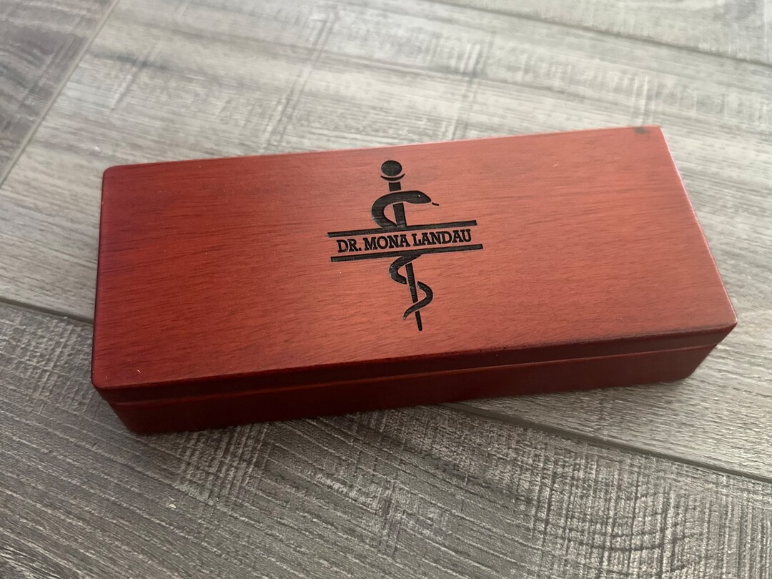 Medical Gift Engraved Wooden Pen Set Monogramed Pen Case Rosewood Pen ...