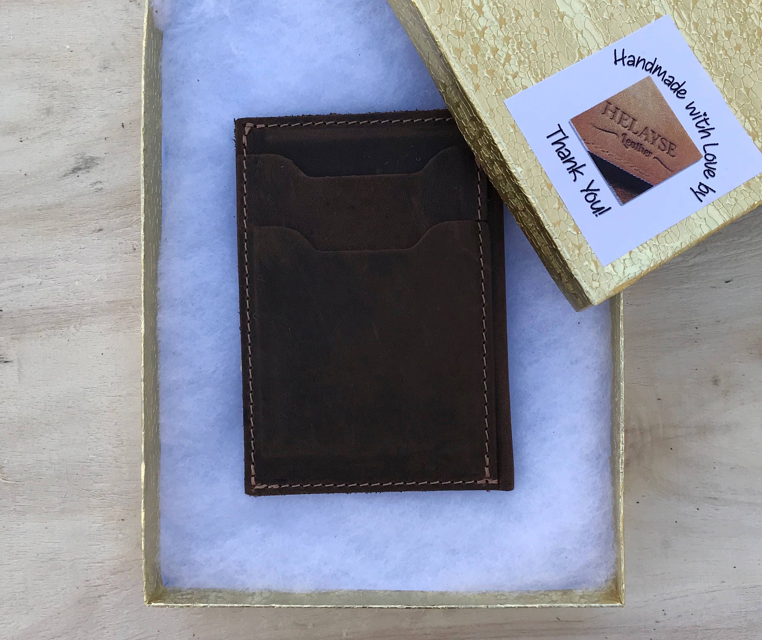 Personalized Front Pocket Leather Wallet Unisex Wallet | Etsy