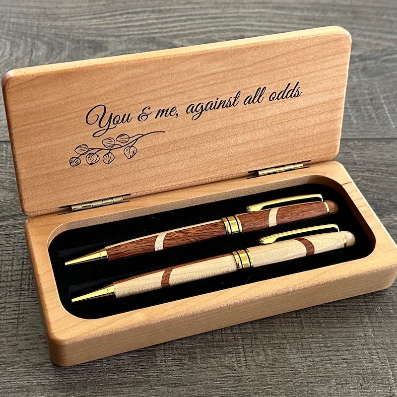Wooden Engraved Pen Case - Etsy