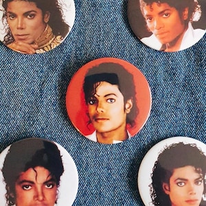 MICHAEL JACKSON MJ Badge Button Set 57mm 2 1/4" Pin Pinback Purple Rain ...