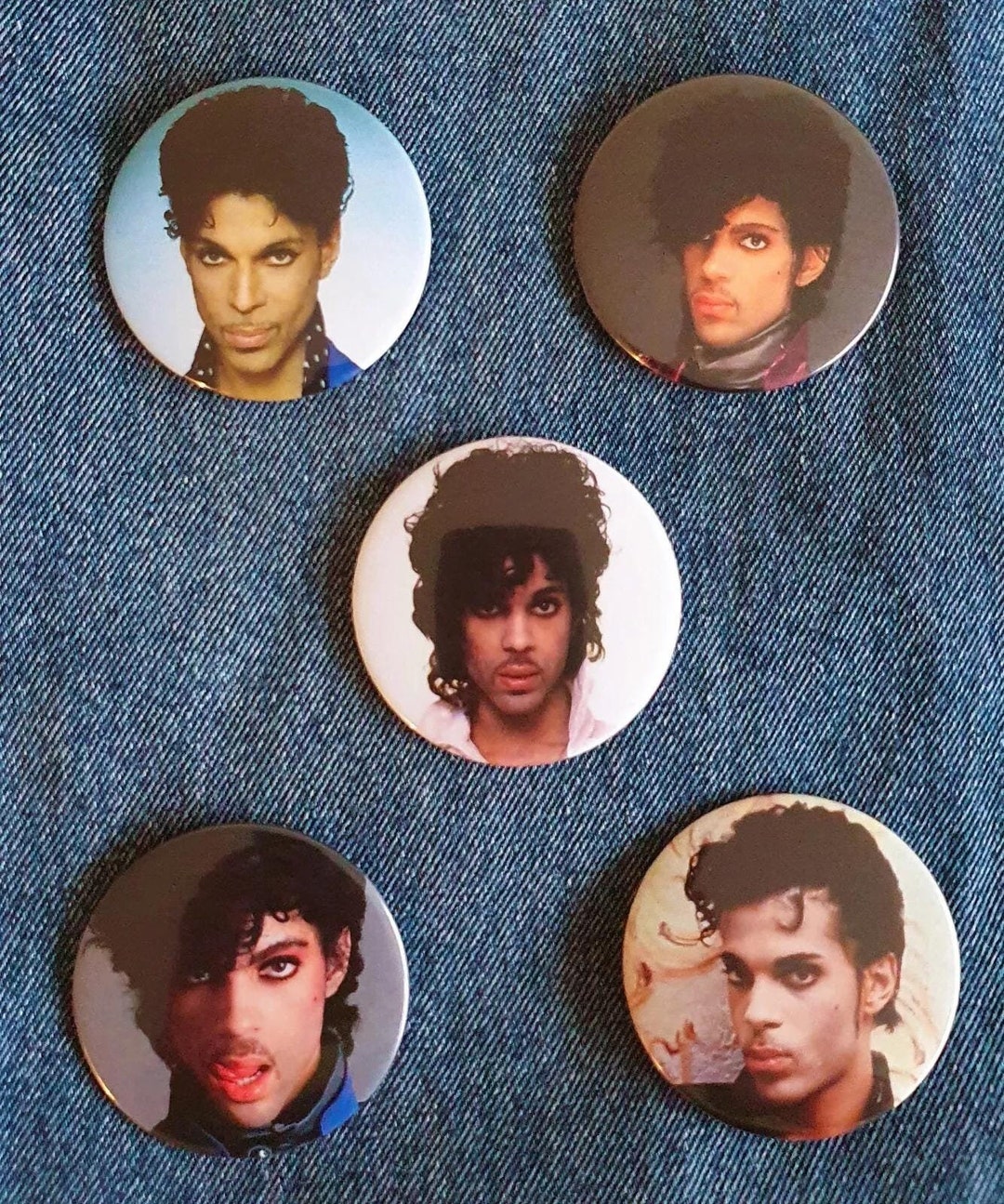 PRINCE Badge Button Set 57mm 2 1/4" Pin Pinback Purple Rain 1980s Retro ...
