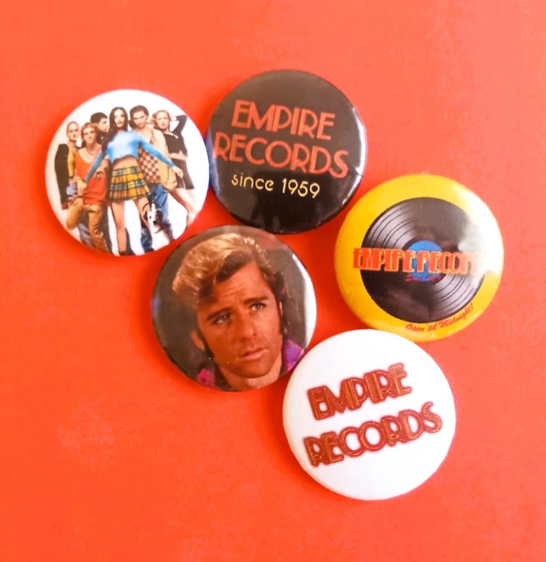 EMPIRE RECORDS Badge Button Set of 5 25mm 1" Pins Pinback 90s ...
