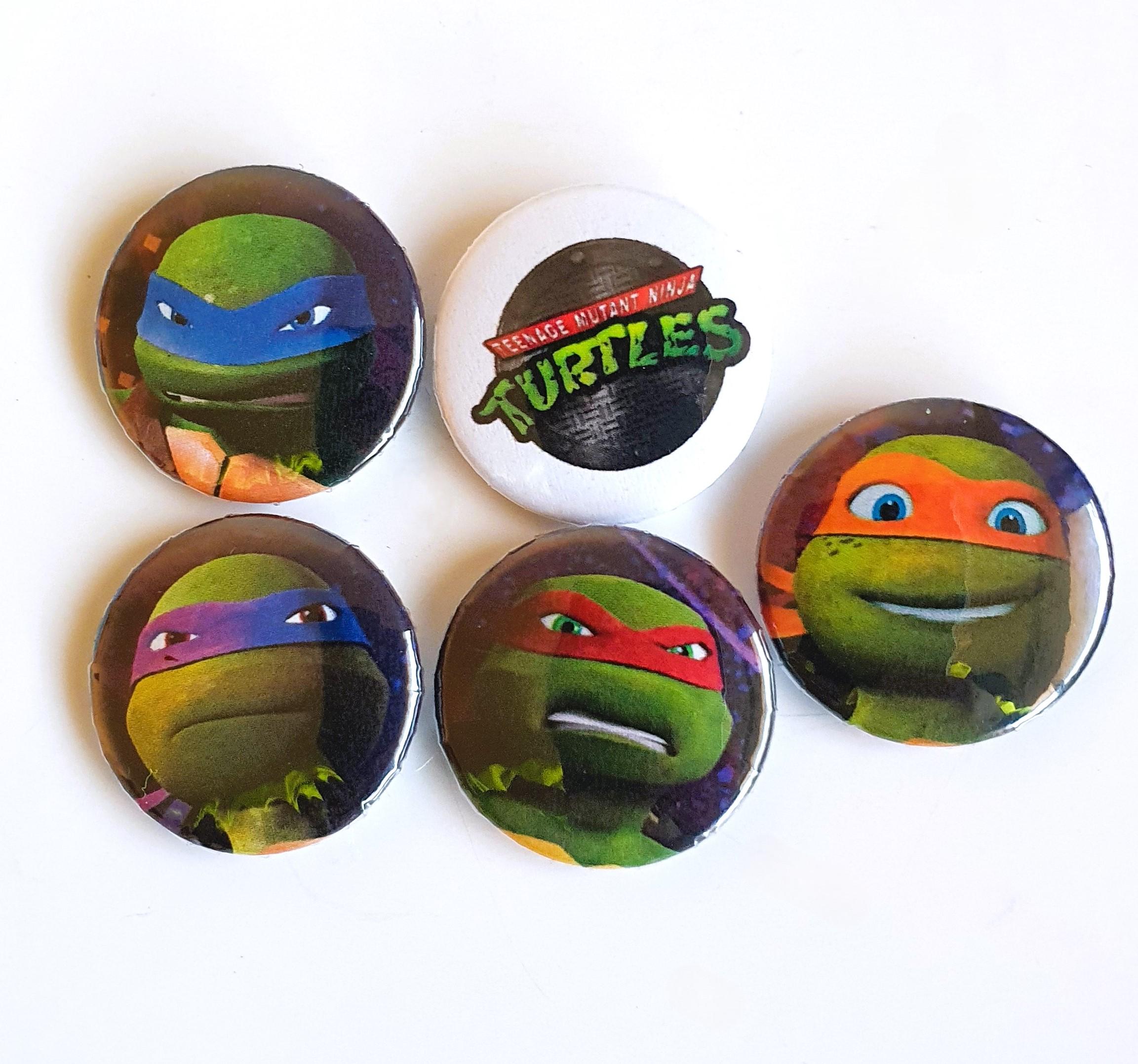 TEENAGE MUTANT Ninja Turtles Badge Button Set 25mm 1" Pins Pinback 80s ...