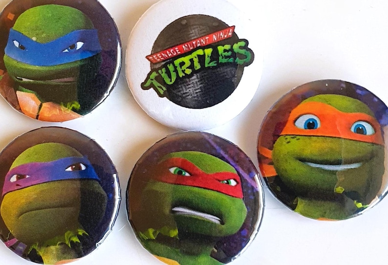 TEENAGE MUTANT Ninja Turtles Badge Button Set 25mm 1" Pins Pinback 80s ...