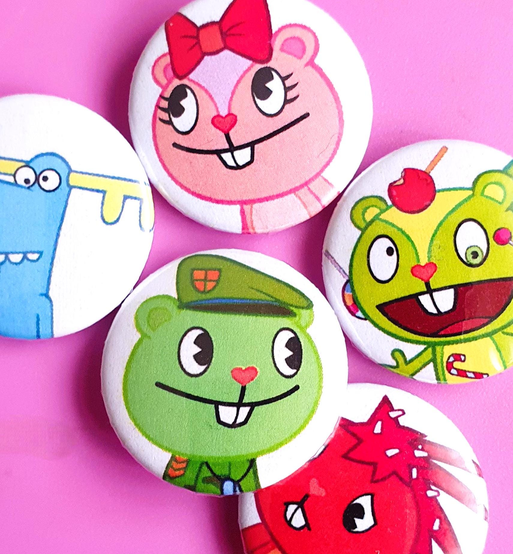 HAPPY TREE FRIENDS Badge Button Set of 5 25mm 1" Pins Pinback Lumpy ...