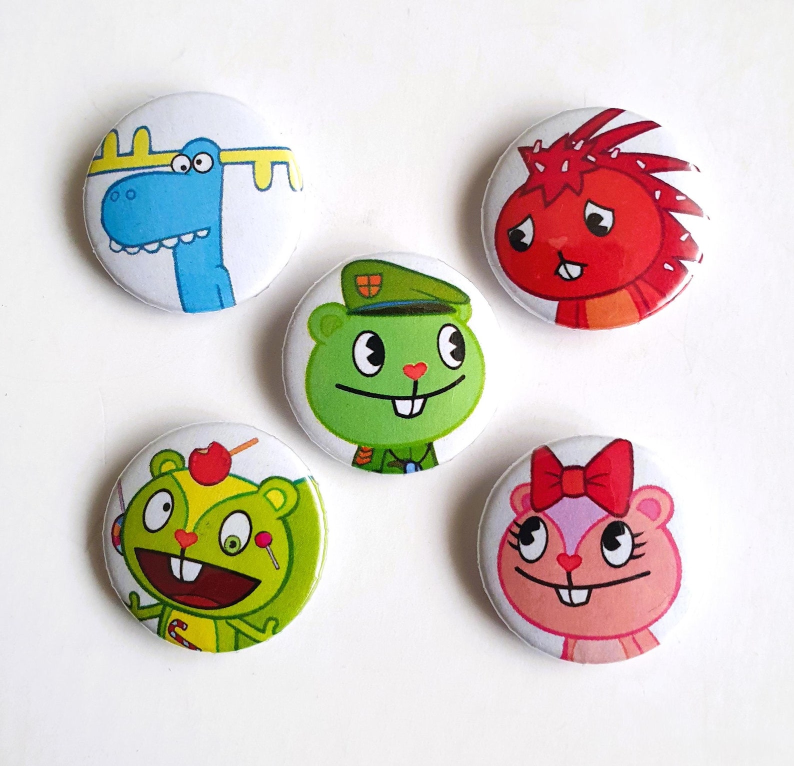 HAPPY TREE FRIENDS Badge Button Set of 5 25mm 1" Pins Pinback Lumpy ...