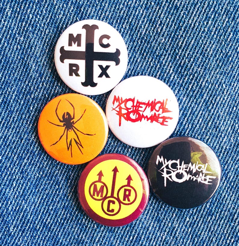 MY CHEMICAL ROMANCE Badge Button Set of 5 25mm 1" Pins Pinback ...
