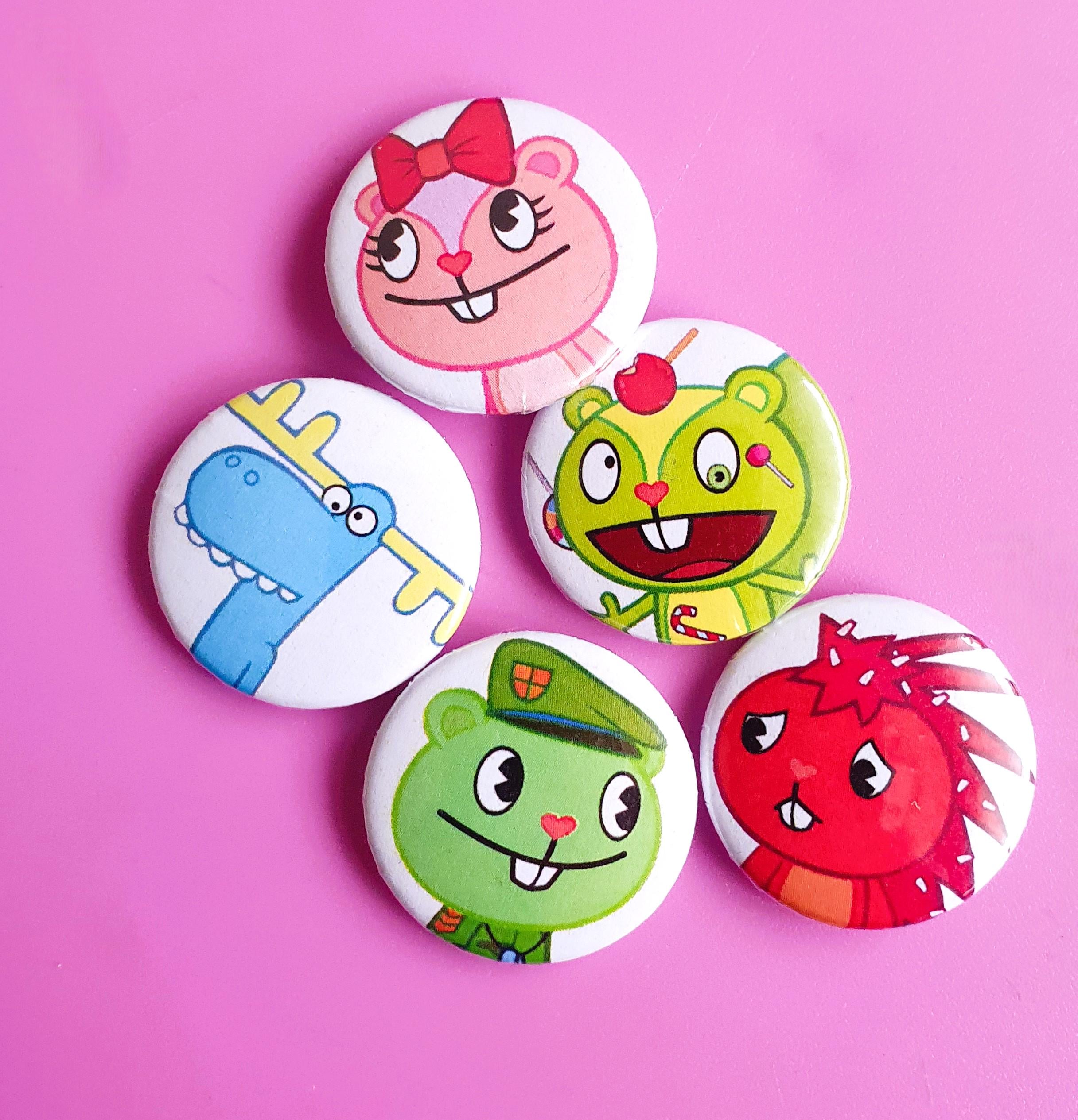 HAPPY TREE FRIENDS Badge Button Set of 5 25mm 1" Pins Pinback Lumpy ...