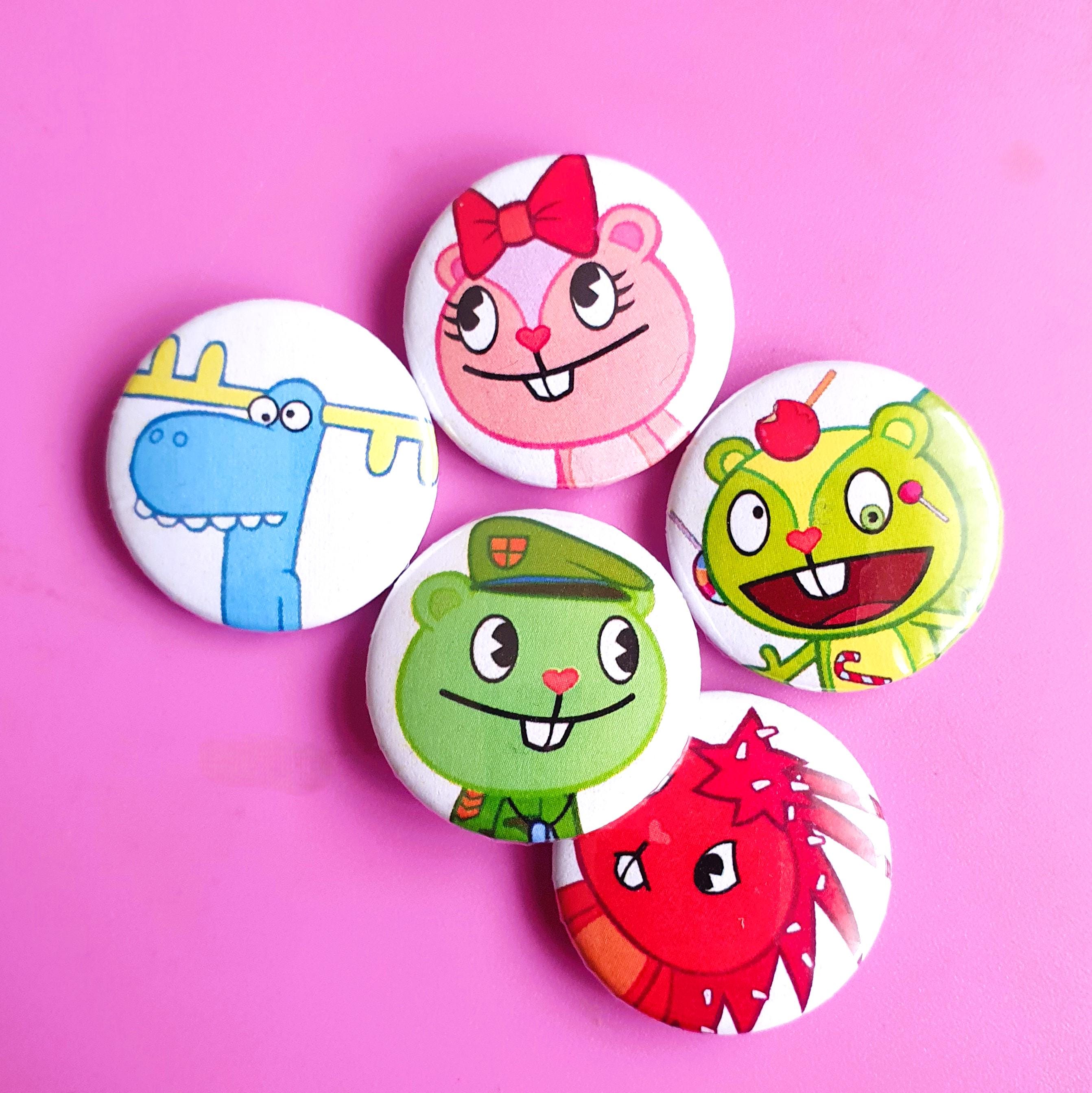 HAPPY TREE FRIENDS Badge Button Set of 5 25mm 1" Pins Pinback Lumpy ...