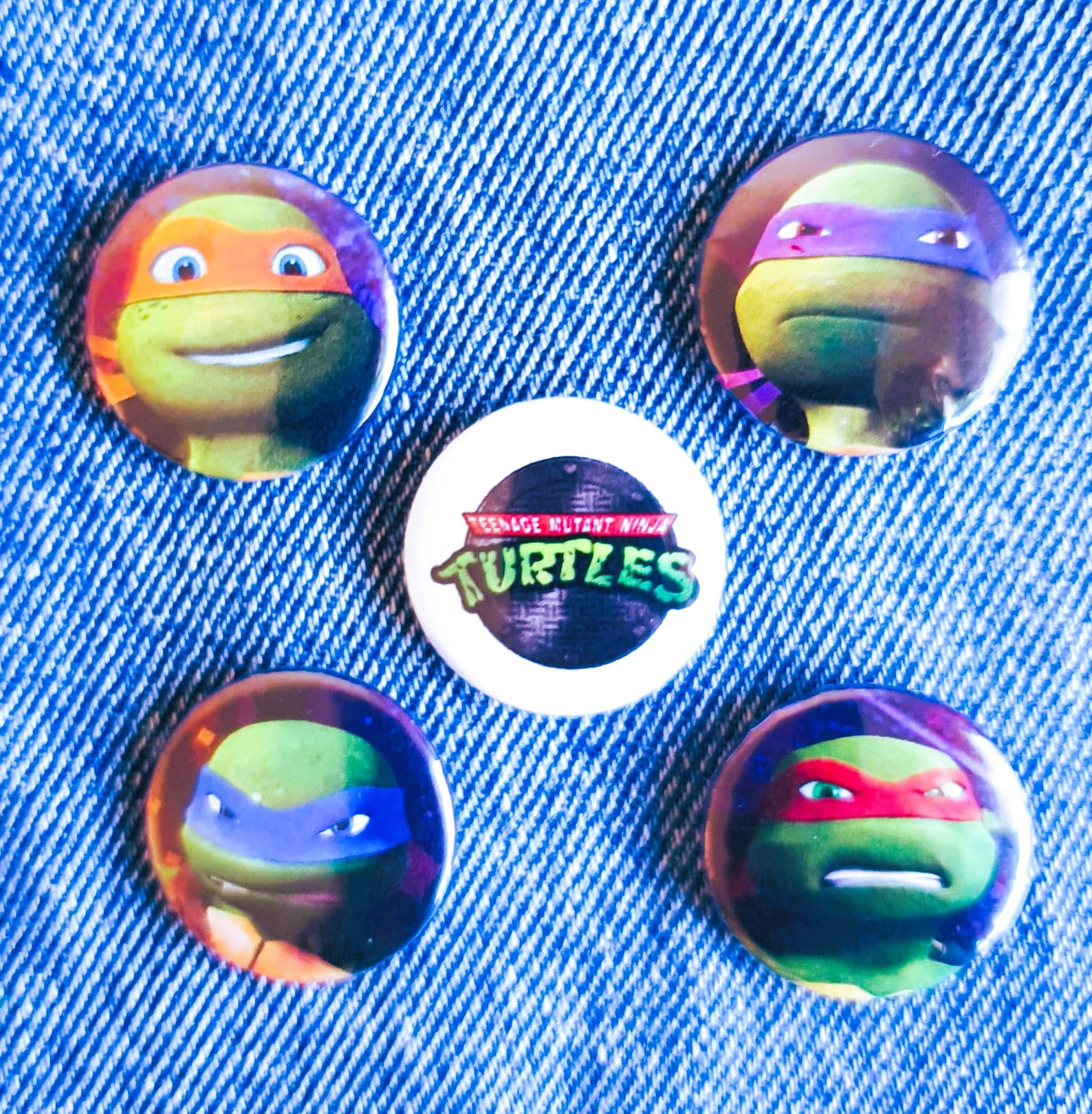 TEENAGE MUTANT Ninja Turtles Badge Button Set 25mm 1" Pins Pinback 80s ...