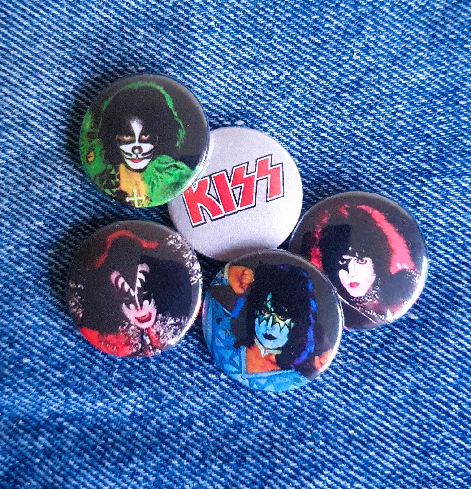 KISS DYNASTY Badge Button Set 25mm 1" Pins Pinback 1979 Gene Simmons ...