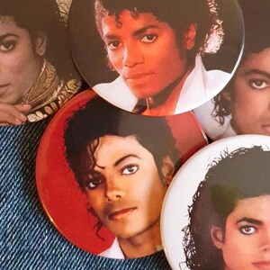 MICHAEL JACKSON MJ Badge Button Set 57mm 2 1/4" Pin Pinback Purple Rain ...