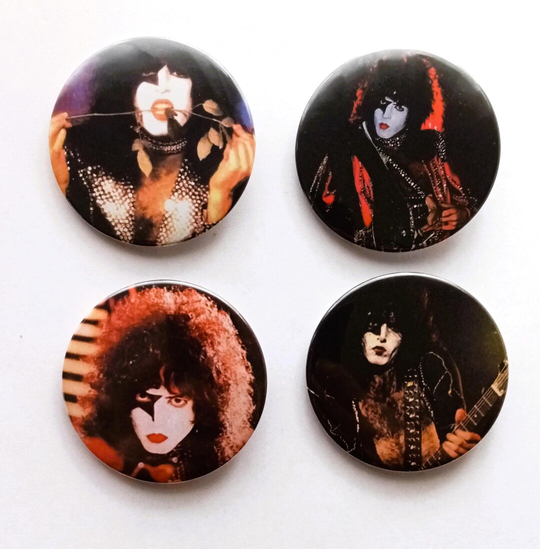 KISS PAUL STANLEY Badge Button Set 57mm 2 1/4" Pin Pinback Starchild ...