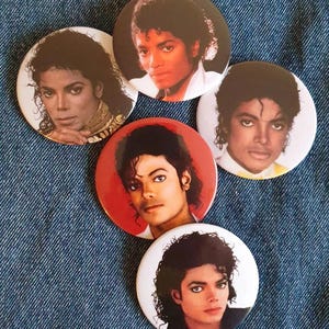 MICHAEL JACKSON MJ Badge Button Set 57mm 2 1/4" Pin Pinback Purple Rain ...