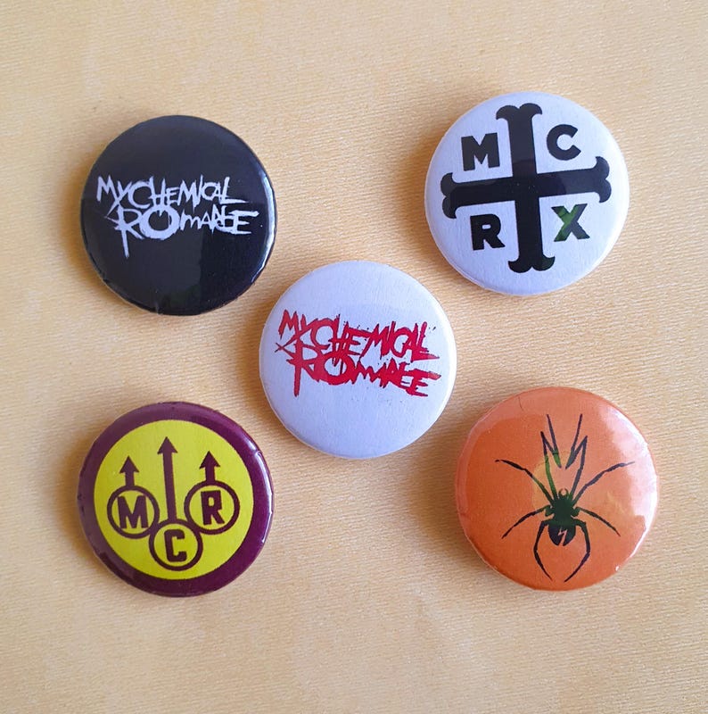 MY CHEMICAL ROMANCE Badge Button Set of 5 25mm 1" Pins Pinback ...