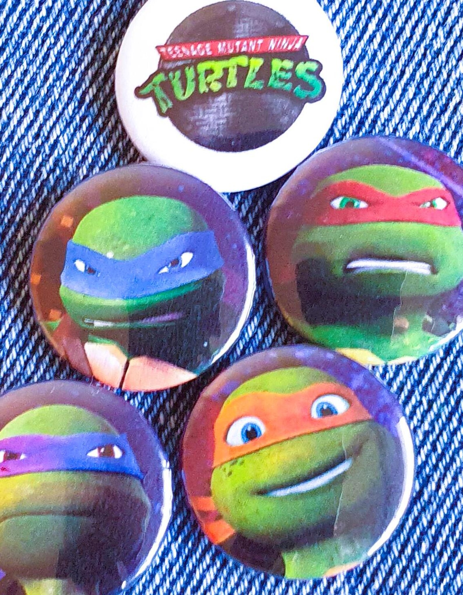 TEENAGE MUTANT Ninja Turtles Badge Button Set 25mm 1" Pins Pinback 80s ...