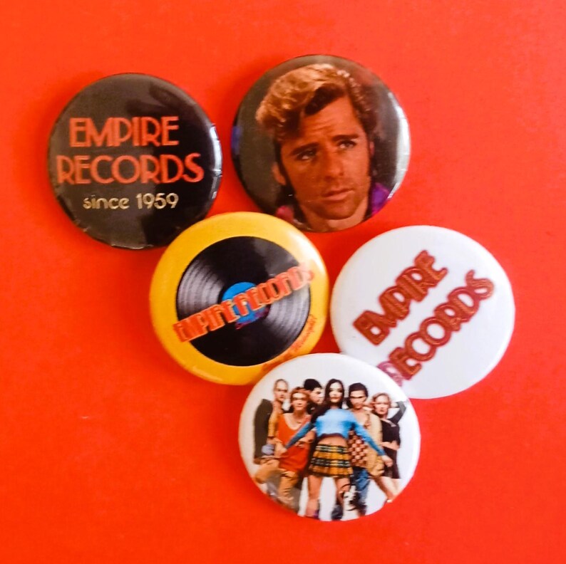 EMPIRE RECORDS Badge Button Set of 5 25mm 1" Pins Pinback 90s ...