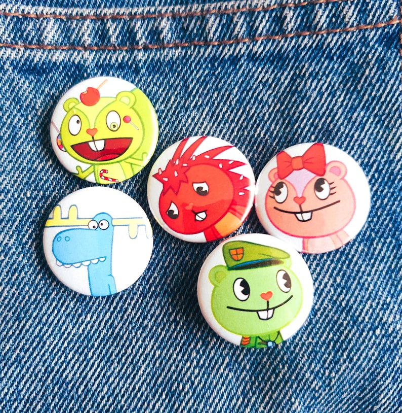 HAPPY TREE FRIENDS Badge Button Set of 5 25mm 1" Pins Pinback Lumpy ...