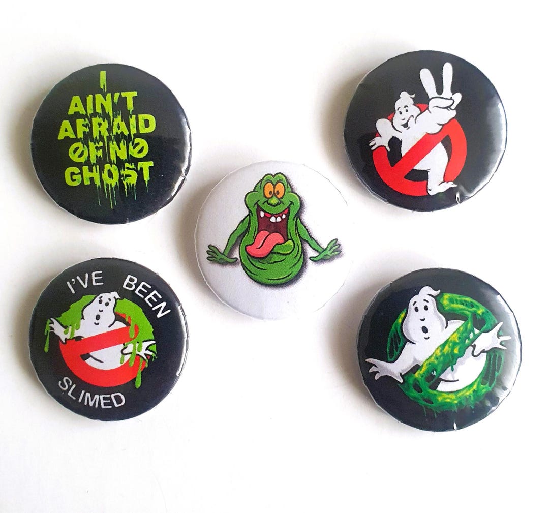 GHOSTBUSTERS Badge Button Set 25mm 1" Pins Pinback 80s Retro Movie ...