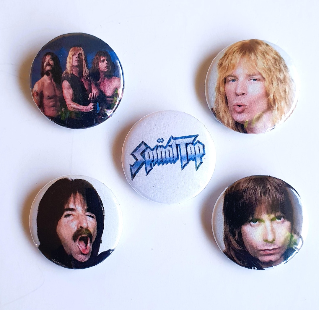 SPINAL TAP Badge Button Set 25mm 1" Pins Pinback 80s Glam Rock Heavy ...