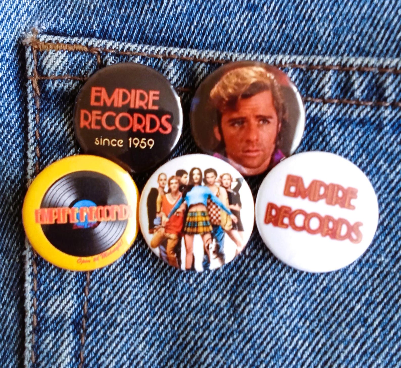 EMPIRE RECORDS Badge Button Set of 5 25mm 1" Pins Pinback 90s ...