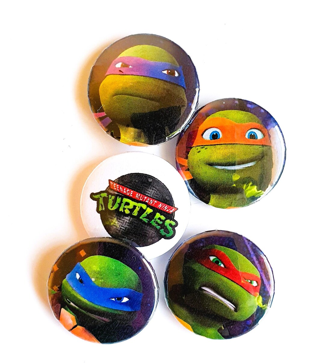 TEENAGE MUTANT Ninja Turtles Badge Button Set 25mm 1" Pins Pinback 80s ...