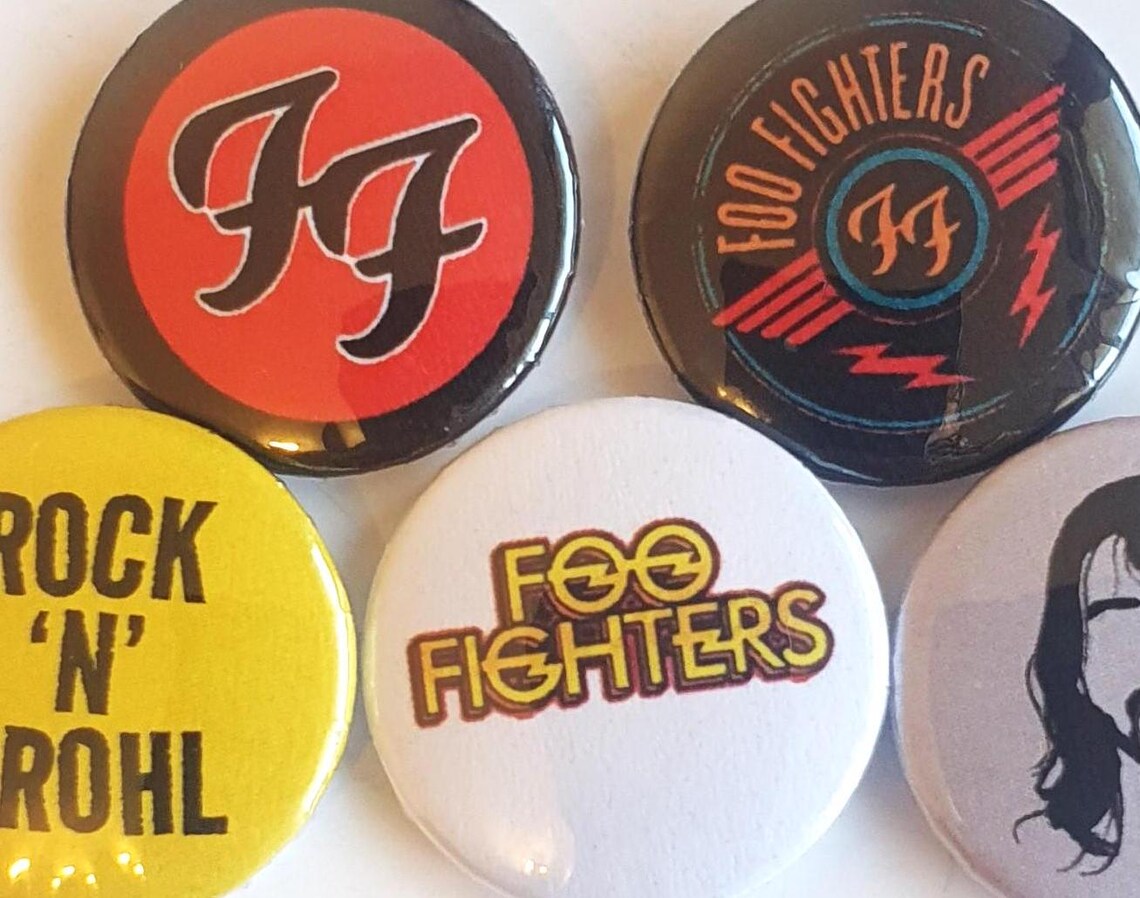 FOO FIGHTERS Badge Button Set of 5 25mm 1" Pins Pinback Dave Grohl ...