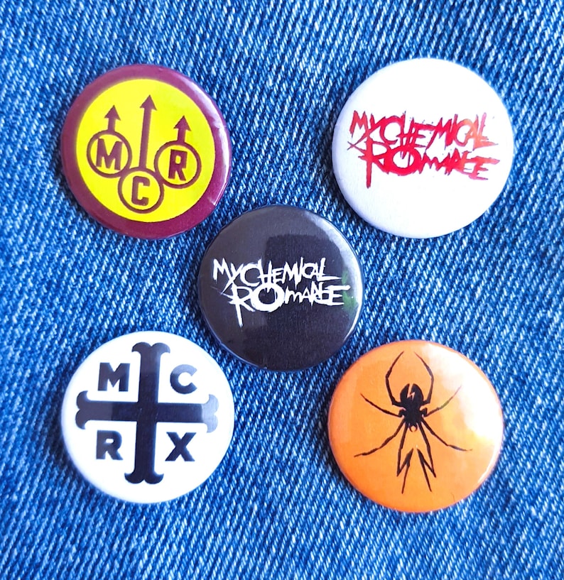 MY CHEMICAL ROMANCE Badge Button Set of 5 25mm 1" Pins Pinback ...
