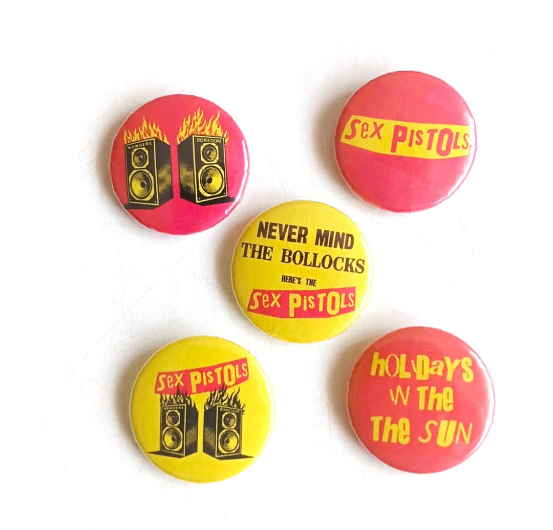 SEX PISTOLS Badge Button Set of 5 25mm 1" Pins Pinback Live 2025 Tour ...
