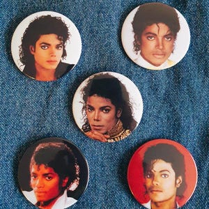 MICHAEL JACKSON MJ Badge Button Set 57mm 2 1/4" Pin Pinback Purple Rain ...