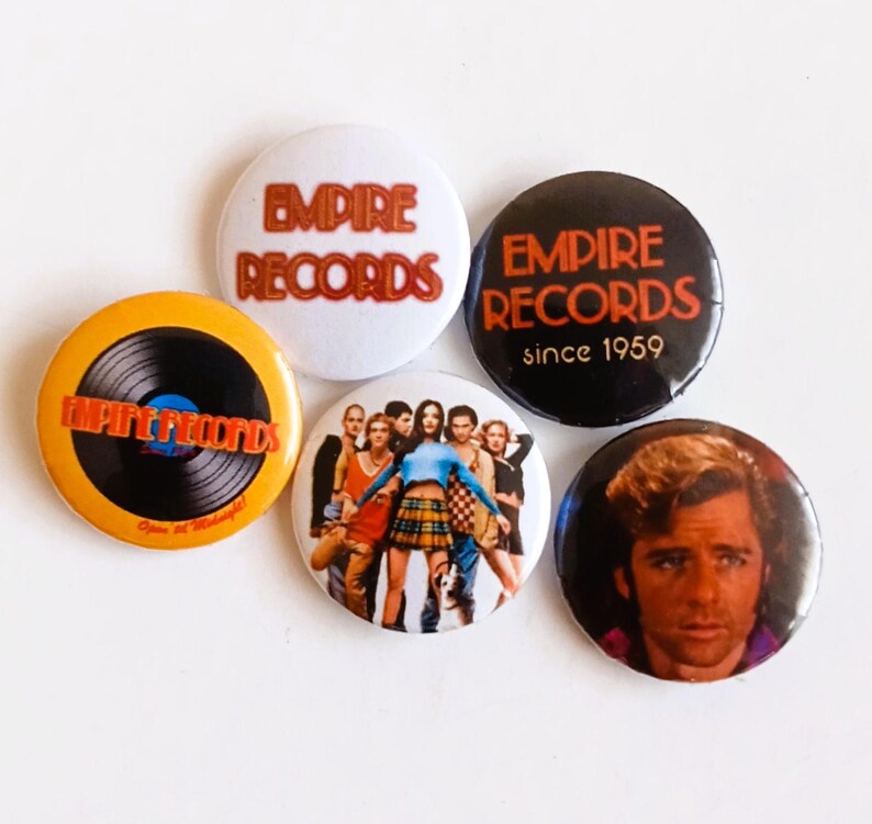 EMPIRE RECORDS Badge Button Set of 5 25mm 1" Pins Pinback 90s ...