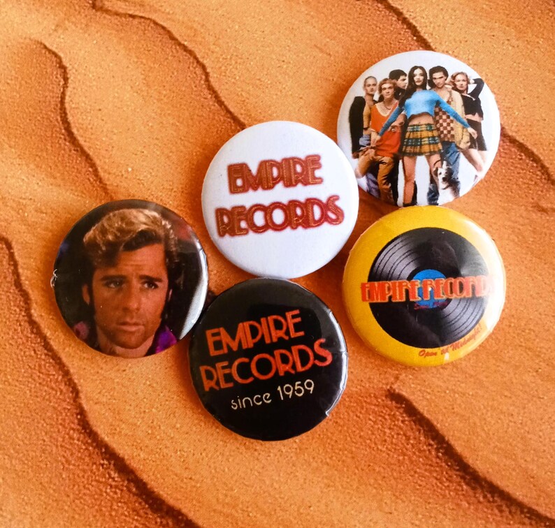 EMPIRE RECORDS Badge Button Set of 5 25mm 1" Pins Pinback 90s ...