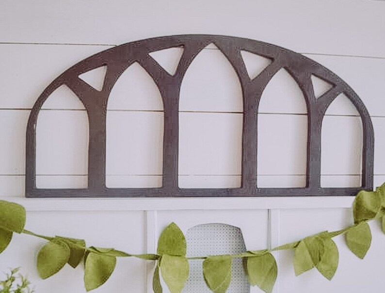 Curved Vintage Window Frame Wood Cut Out Wall Art Decor | Etsy