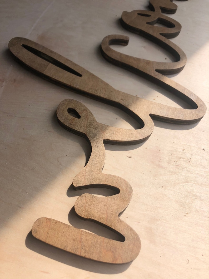 Cursive Welcome Sign Wood Word Cut Out Boho Style Home Entry - Etsy