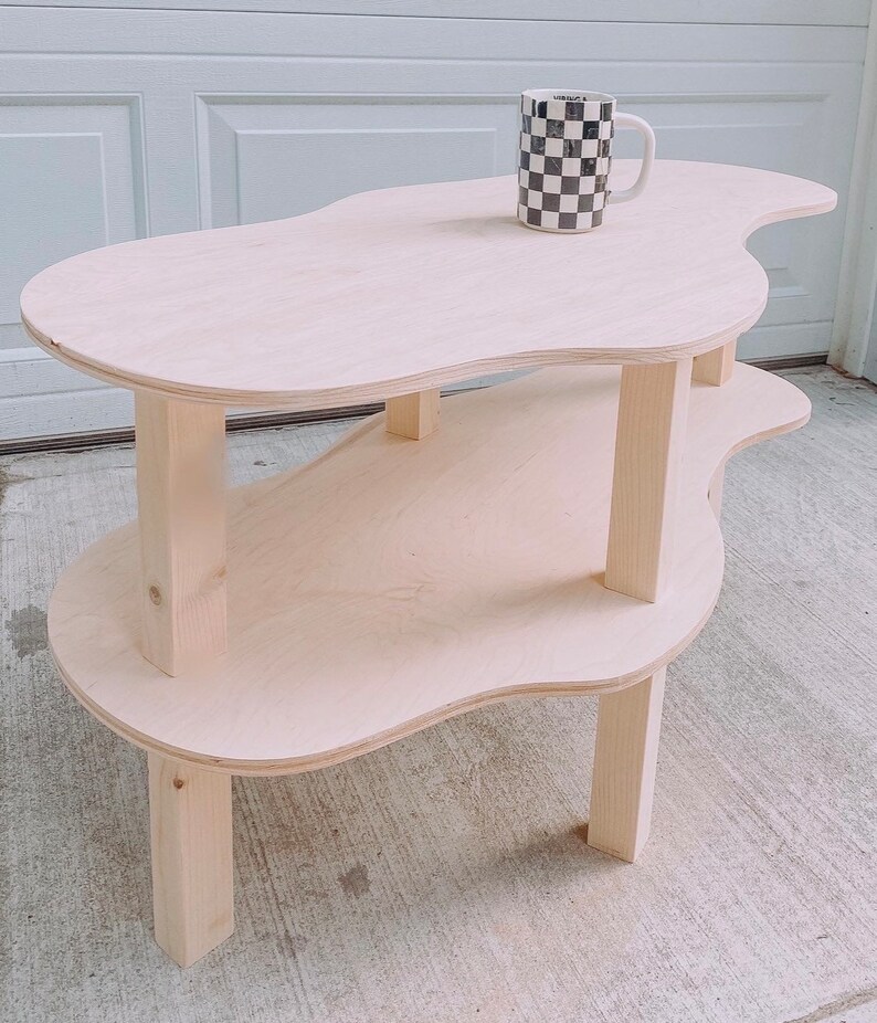 Curved Wavy Wooden Coffee Table With Storage - Etsy