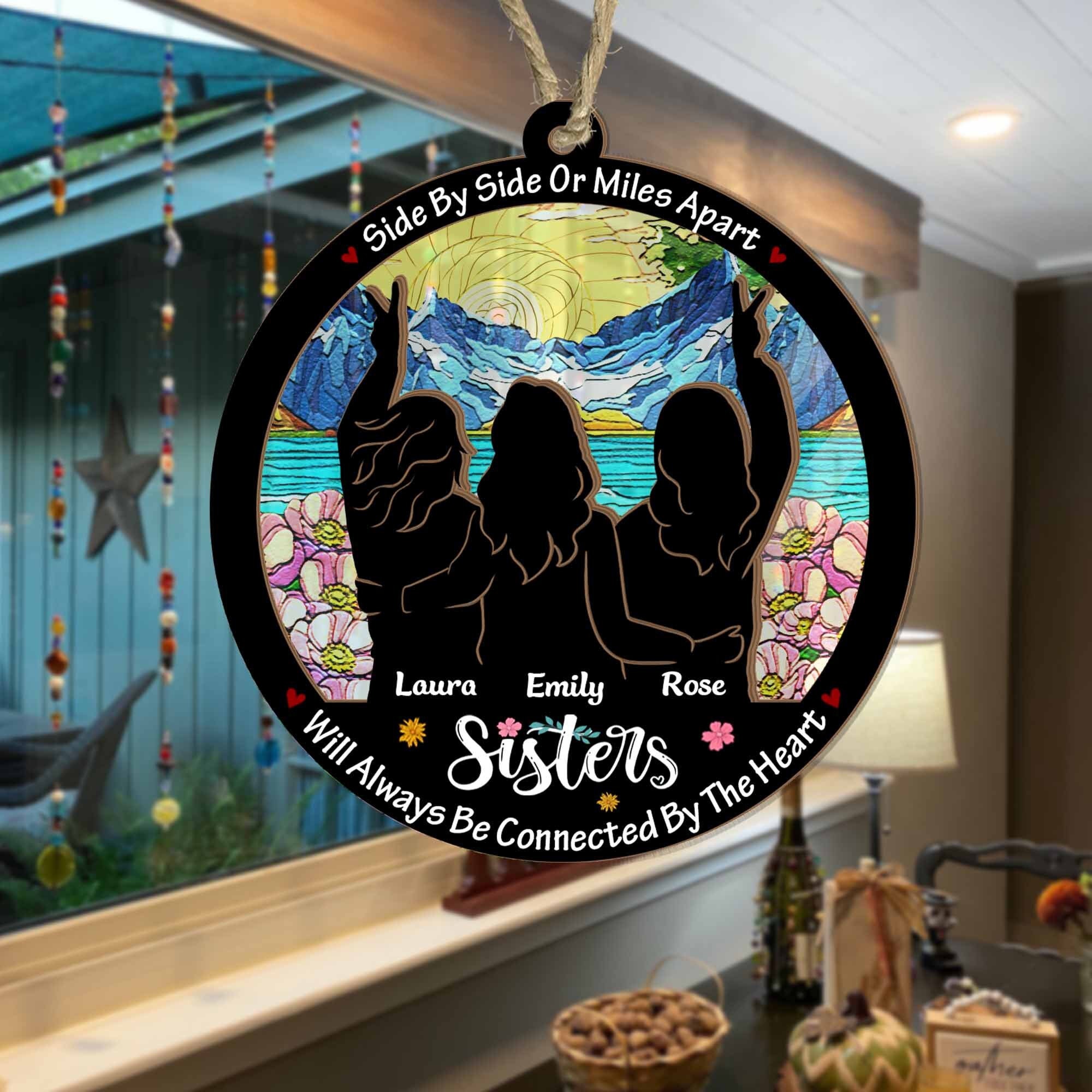 Personalized Suncatcher for 3 Sisters, Gift for Sisters From Sister ...