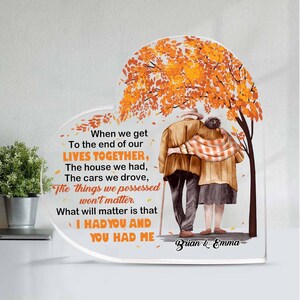Personalized Acrylic for Old Couple, Custom Heart-shaped Plaque ...
