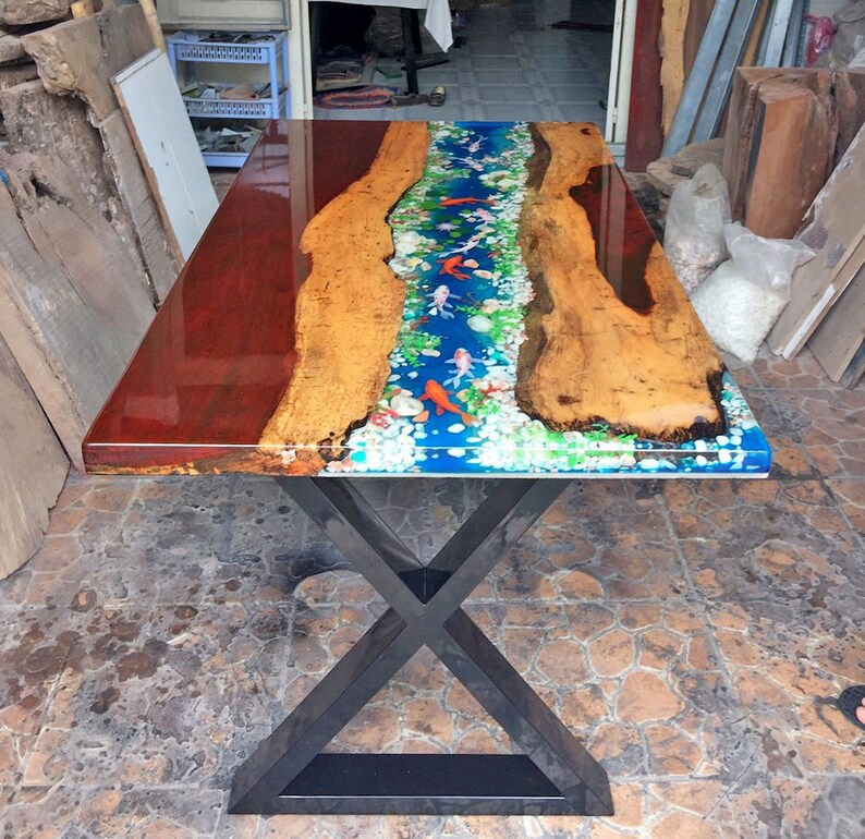 Custom Koi Fish Stream Epoxy Table Top Resin Best Resin For | Etsy