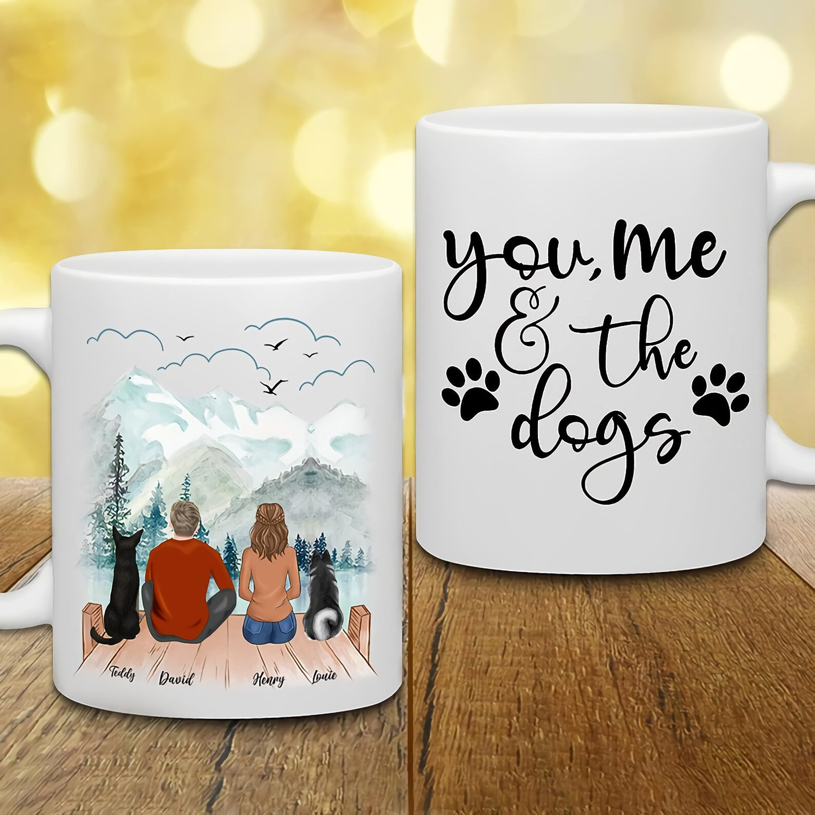 Custom You ,me and the Dog Dog Mug | Couple Dog Mug | Custom Family ...