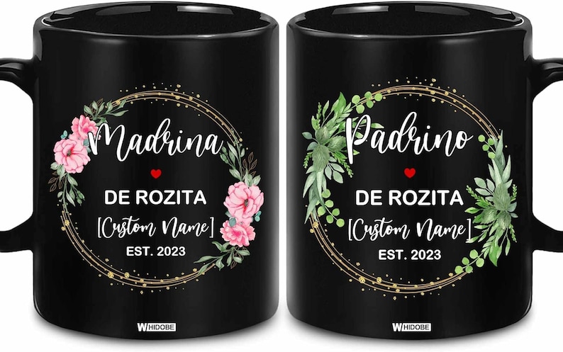 WHIDOBE Personalizada Padrino Madrina Coffee Mugs, Padrinos De Bautizo ...